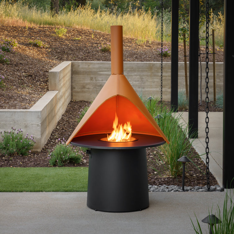 Wade Logan® 73.43'' H Aluminum Propane Outdoor Chiminea | Wayfair